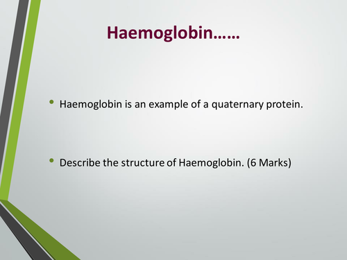 Haemoglobin introduction. A Level Biology. 7401/7402 | Teaching Resources