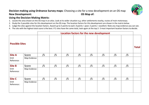 Decision making using OS maps: choosing the best site for a development ...