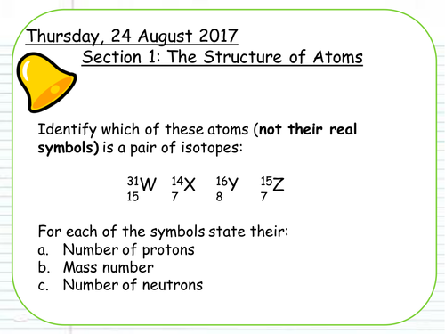 New AQA AS Electron arrangement, mass spectrometry and ionisation ...