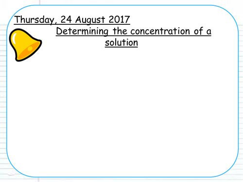 New AQA AS Determining the concentration of a solution | Teaching Resources