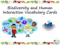 Biodiversity and Human Interaction Word Wall Vocabulary Cards ...