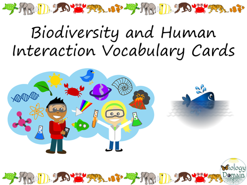 Biodiversity and Human Interaction Word Wall Vocabulary Cards ...