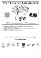 Year 3 Science Assessment: Light + Revision Sheet/Poster | Teaching ...
