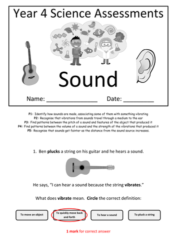 Year 4 Science Assessment: Sound + Revision Sheet/Poster | Teaching ...