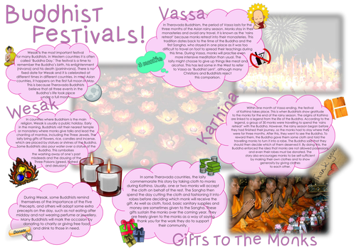 Buddhism: Buddhist Festivals Learning Mat / Information Sheet ...