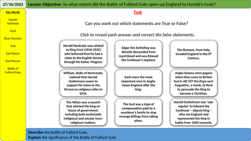 The Battle of Fulford Gate | Teaching Resources