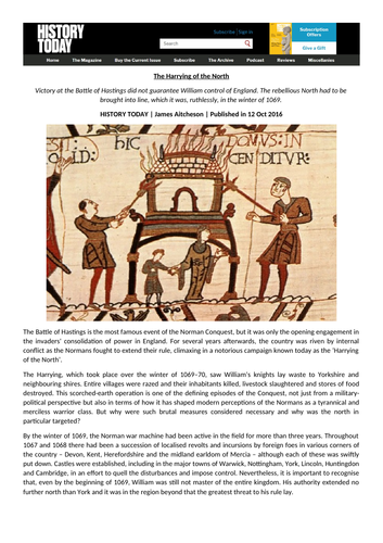 The Harrying of the North | Teaching Resources