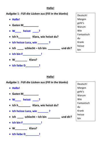 Back to School German First Lesson | Teaching Resources