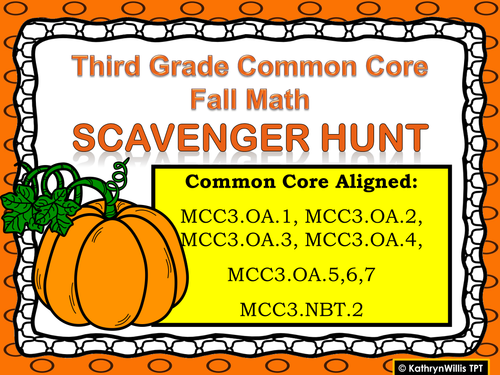 Third Grade Math Fall Scavenger Hunt FREE!!! | Teaching Resources