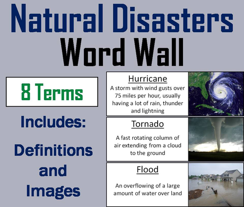 Natural Disasters Word Wall Cards | Teaching Resources