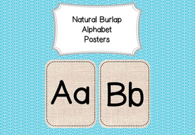 Display: Natural Burlap Alphabet Posters | Teaching Resources
