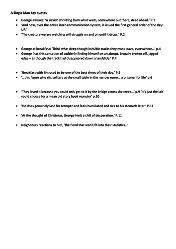 A Single Man - Christopher Isherwood | Teaching Resources