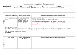 Phonics planning TEMPLATE | Teaching Resources