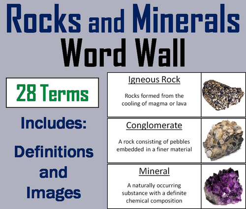 Rocks and Minerals Word Wall Cards | Teaching Resources