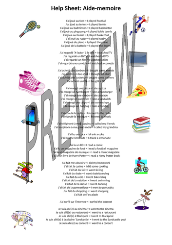 Le week-end dernier - The Perfect Tense | Teaching Resources