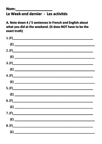 Le week-end dernier - The Perfect Tense | Teaching Resources