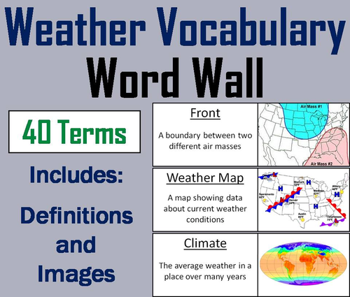 Weather Word Wall Cards | Teaching Resources