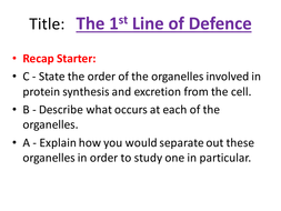 The First Line of Defence - OCR AS/A Level Biology | Teaching Resources