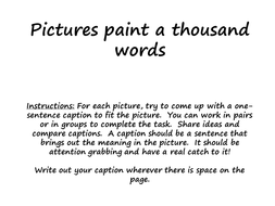 Pictures Paint a Thousand Words Game | Teaching Resources