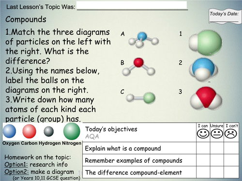 Science AQA whole lesson presentation (pptx+pdf) for KS3 chemical ...