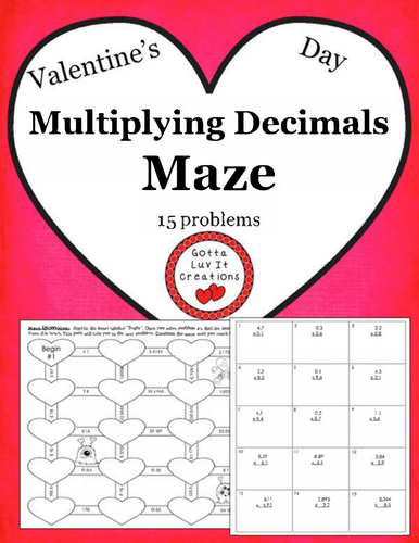 Free Download Valentine's Day Multiplying Decimals | Teaching Resources