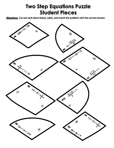 Solving Equations Valentine's Day Math Two Step Equations Puzzle ...