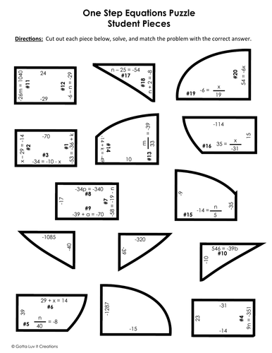 Solving Equations Valentine's Day Math One Step Equations Negatives ...