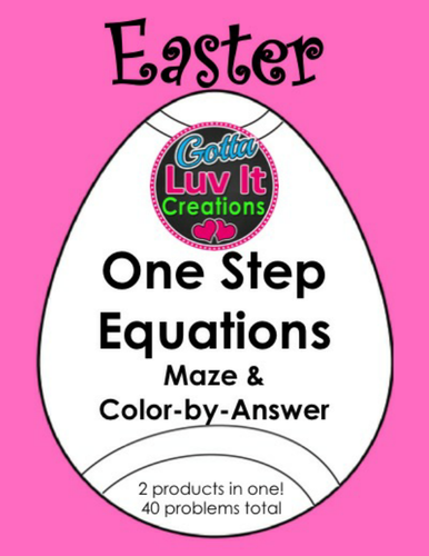 Solving Equations Spring Easter Math One Step Equations (Negatives ...