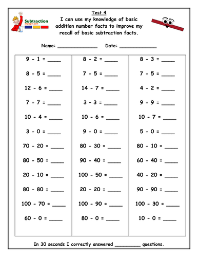 Maths Goal - Subtraction | Teaching Resources