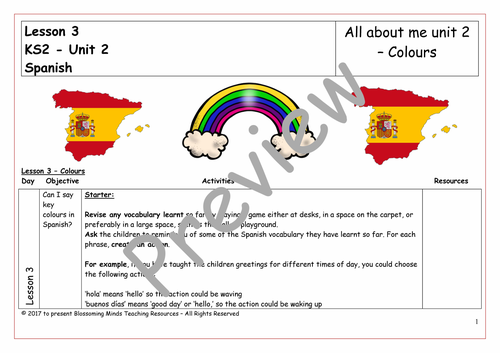 Spanish Colours Lesson and resources | Teaching Resources