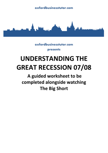 Understanding the Great Recession: A data-driven worksheet with links ...