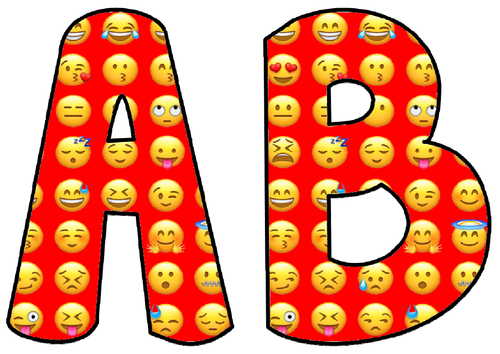 EMOJI DISPLAY LETTERING TEACHING RESOURCES LETTERS EMOTIONS FEELINGS ...