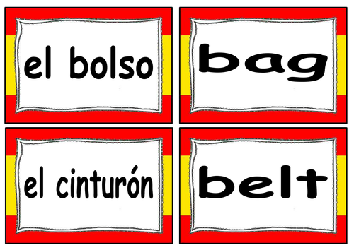 SPANISH LANGUAGE TEACHING RESOURCES DISPLAY FLASHCARDS POSTERS SET 2 ...