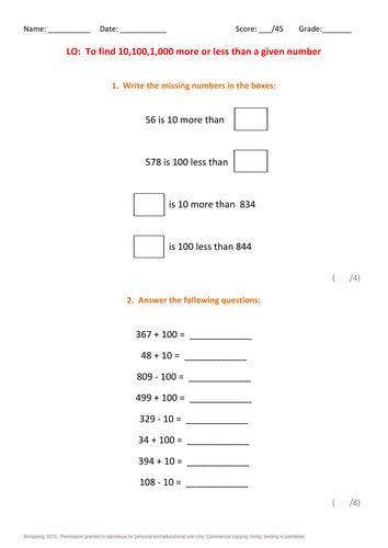 Year 3 and 4 Place Value Resource Pack | Teaching Resources