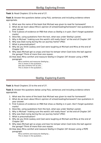 ‘Skellig’: Year 6 Scheme of Work | Teaching Resources