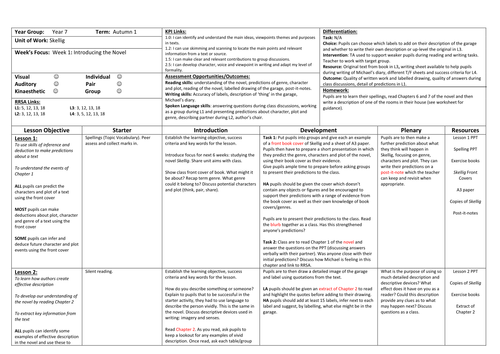 ‘Skellig’: Year 6 Scheme of Work | Teaching Resources