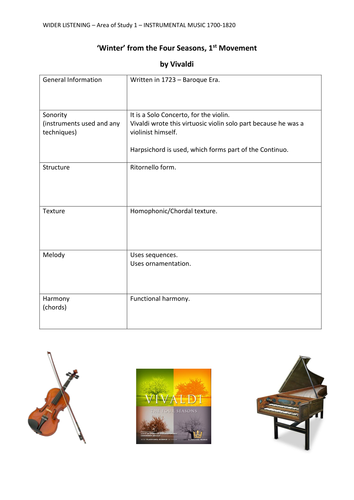 GCSE Edexcel 9-1 AOS1 WIDER LISTENING - 3 works related to Bach's ...