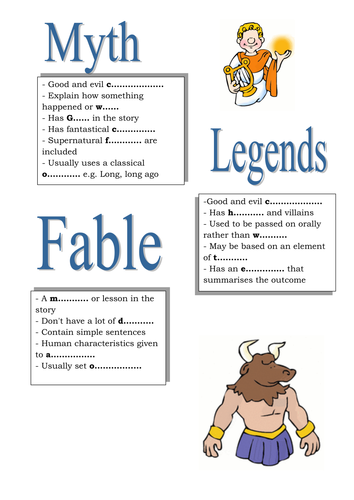 Myths, Legends and Fables: Year 5 Scheme of Work | Teaching Resources