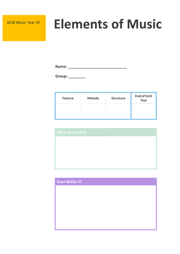KS4: Introduction to the elements of music SoW (GCSE) | Teaching Resources