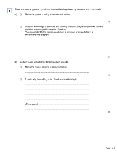 New AQA AS Ionic, covalent and metallic bonding | Teaching Resources