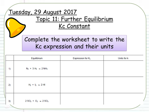 New AQA AS Kc calculations | Teaching Resources