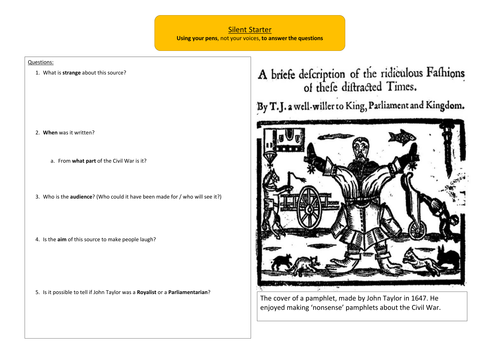 Life during the English Civil War | Teaching Resources