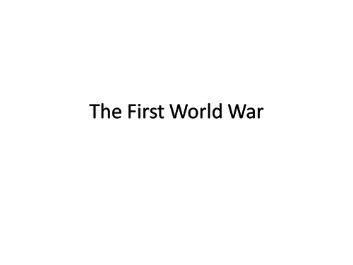 First World War Unit of Work | Teaching Resources