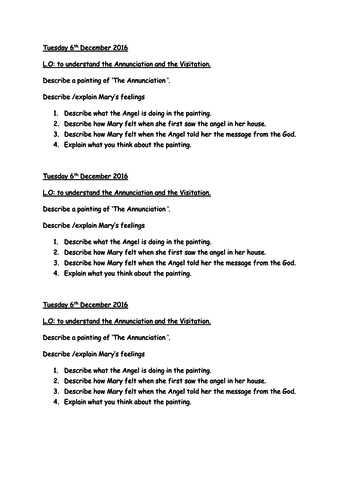 The Annunciation | Teaching Resources