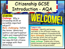 Citizenship GCSE Introduction AQA | Teaching Resources