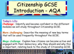 Citizenship GCSE Introduction AQA | Teaching Resources