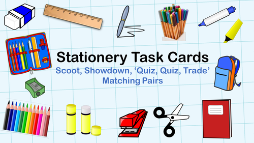 Back to school: Classroom stationery vocabulary (ESL) task cards ...