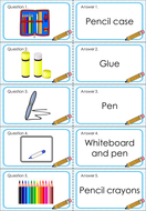 Back to school: Classroom stationery vocabulary (ESL) task cards ...