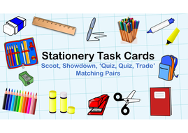 Back to school: Classroom stationery vocabulary (ESL) task cards ...