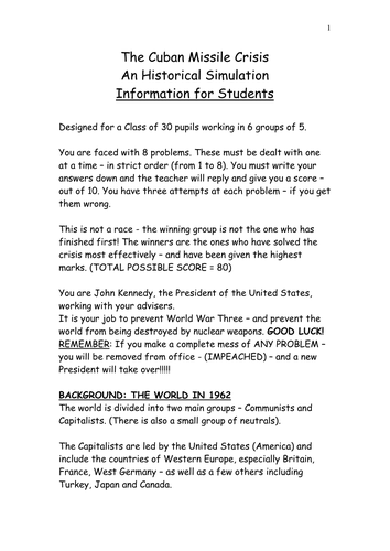 Cuban Missile Crisis | Teaching Resources